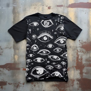 EYES ALL OVER Shirt | Soft Microfiber-knit | All-seeing T-shirt | Punk ...