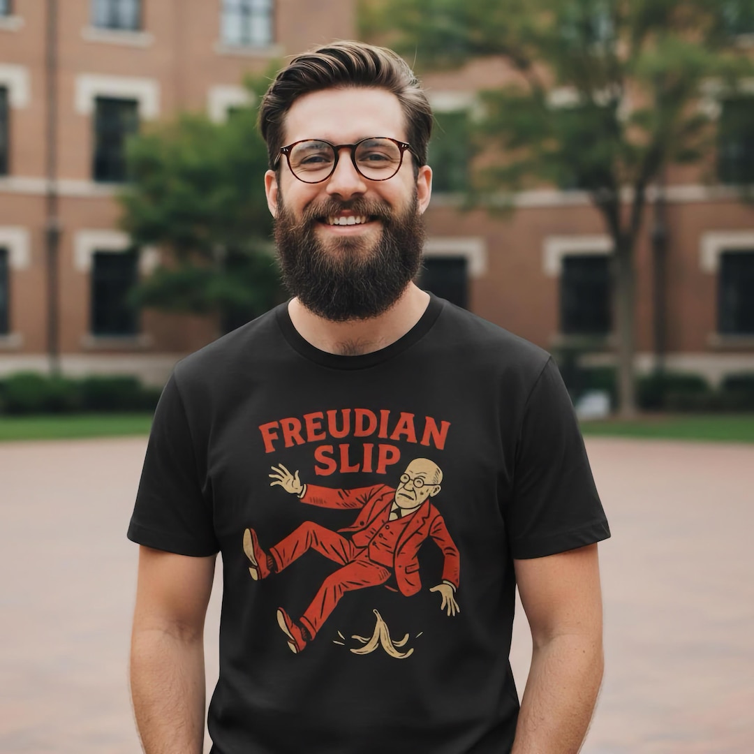 Sigmund Freud T-shirt Freudian Slip Shirt Funny Psych Tee Black Tee ...