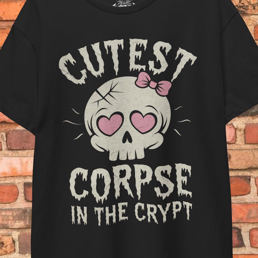 Goth Punk Shirt Cutest Corpse in the Crypt Black Tee Horror Aesthetic ...