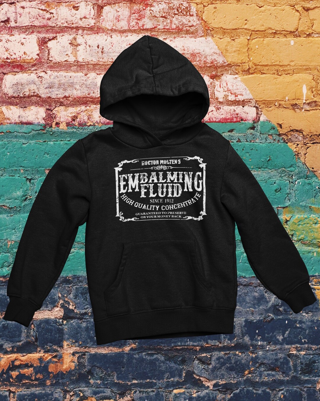 EMBALMING FLUID Hoodie Vintage Goth Gothic Punk Horror Halloween Hooded ...