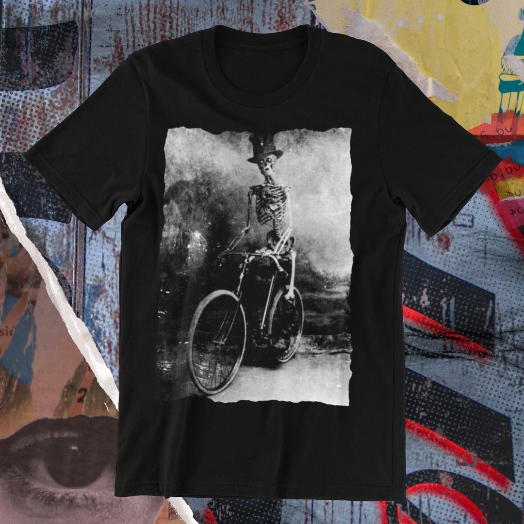 Vintage Skeleton on Bike Shirt Punk Goth Metal Ramones, Sex Pistols ...