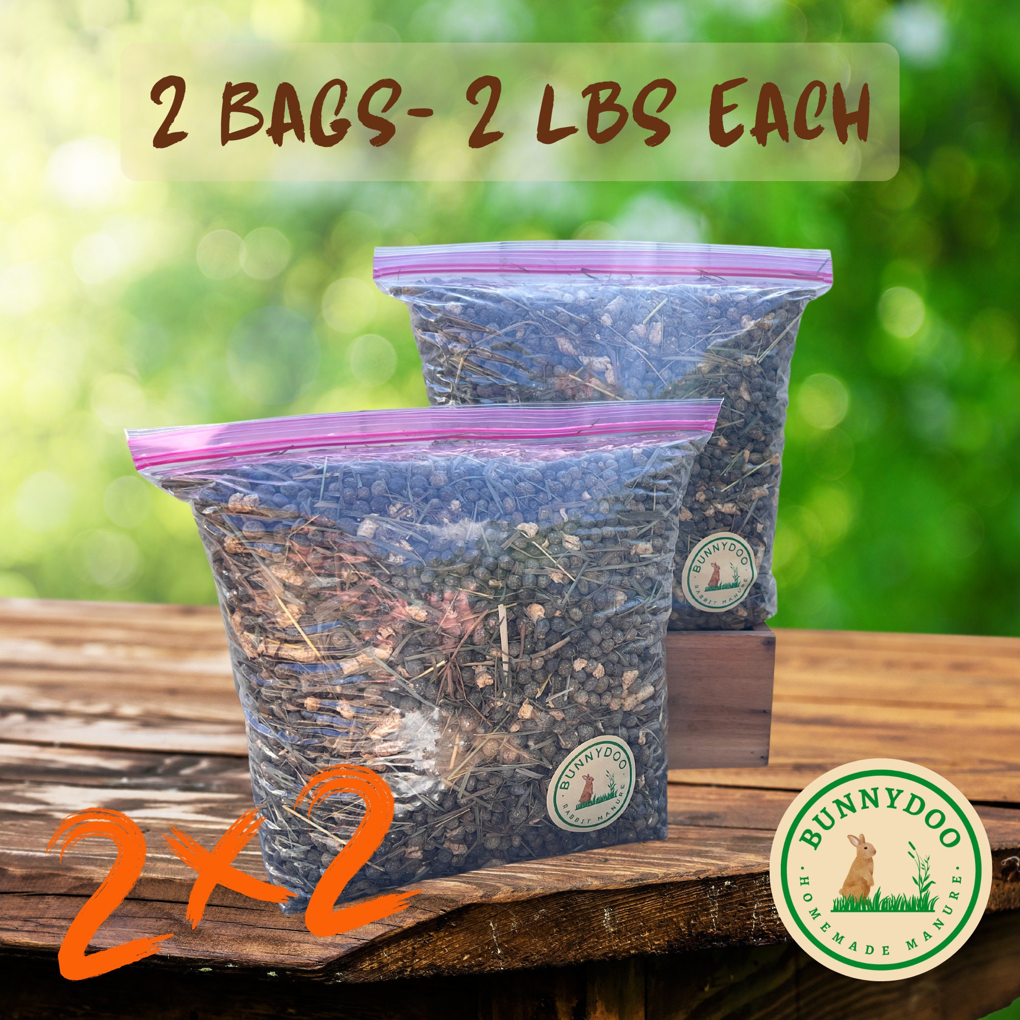 Bunnydoo 2x2 Rabbit Manure Fertilizer High Quality, Organic 4 Pound ...