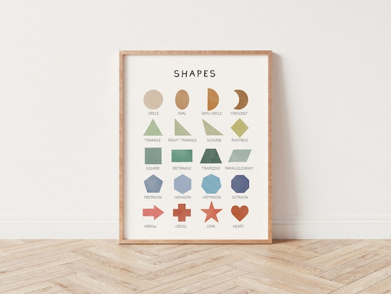 Shapes Poster Geometric Shapes Poster Printable Wall Art - Etsy