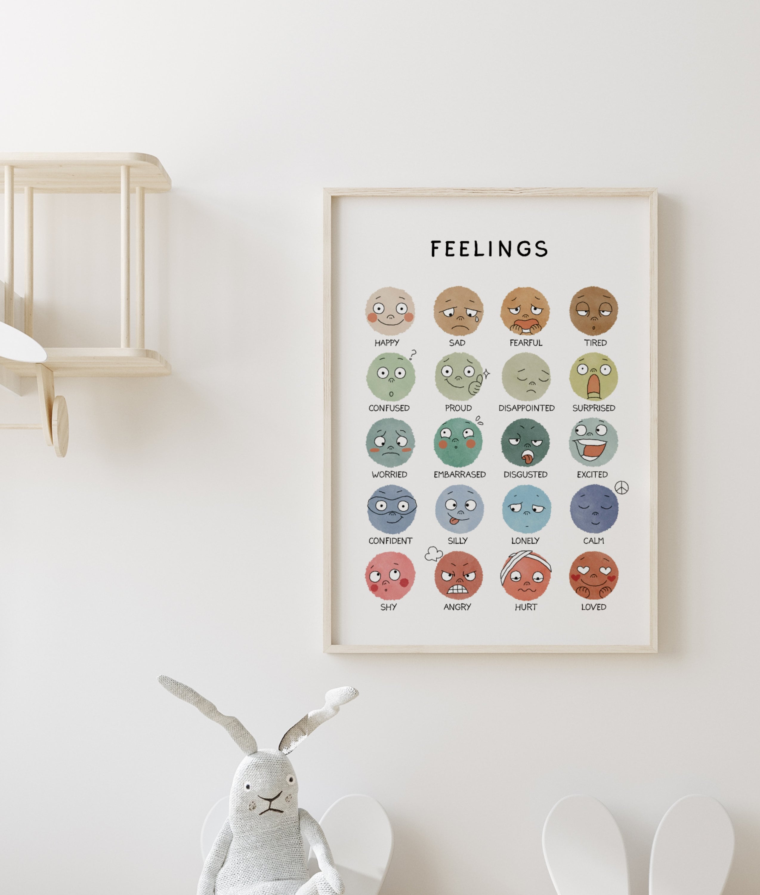 Feelings Chart Poster, Emotions Wall Art, Printable Wall Art ...