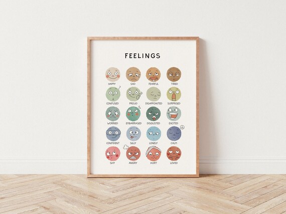 Feelings Chart Poster Emotions Wall Art Printable Wall Art - Etsy