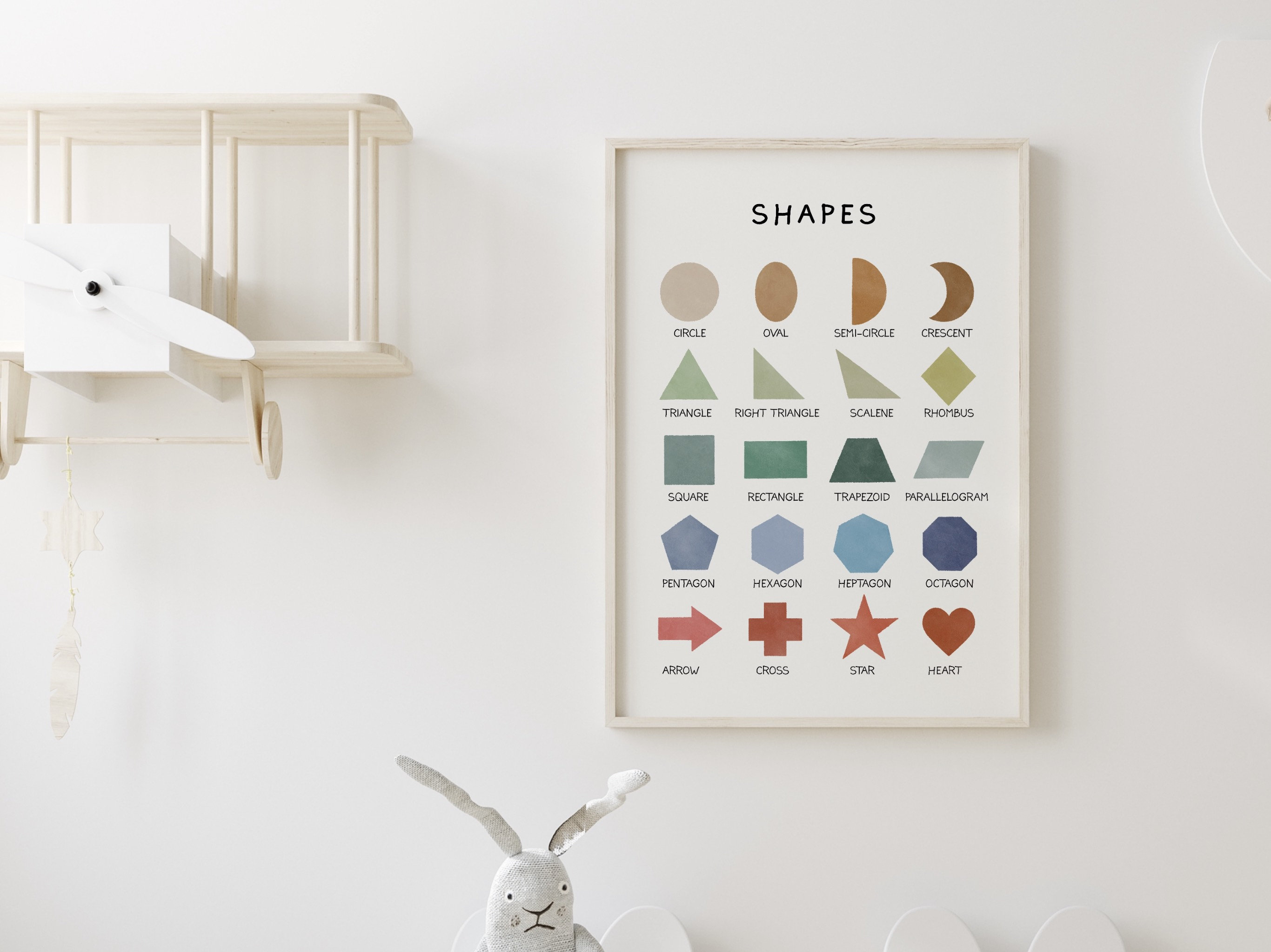 Shapes Poster, Geometric Shapes Poster, Printable Wall Art, Kid's Room ...