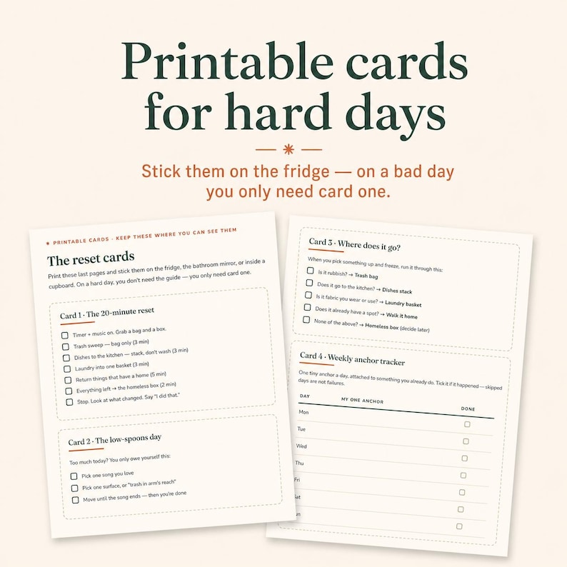 ADHD Cleaning Guide Printable, Shame-free Home Reset System for ...