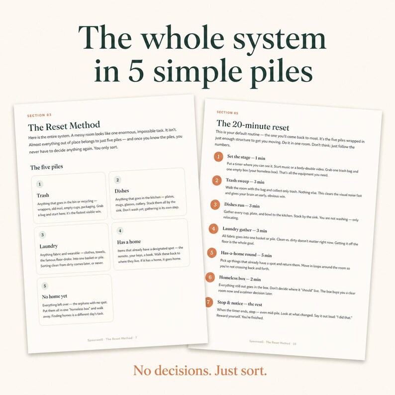 ADHD Cleaning Guide Printable, Shame-free Home Reset System for ...