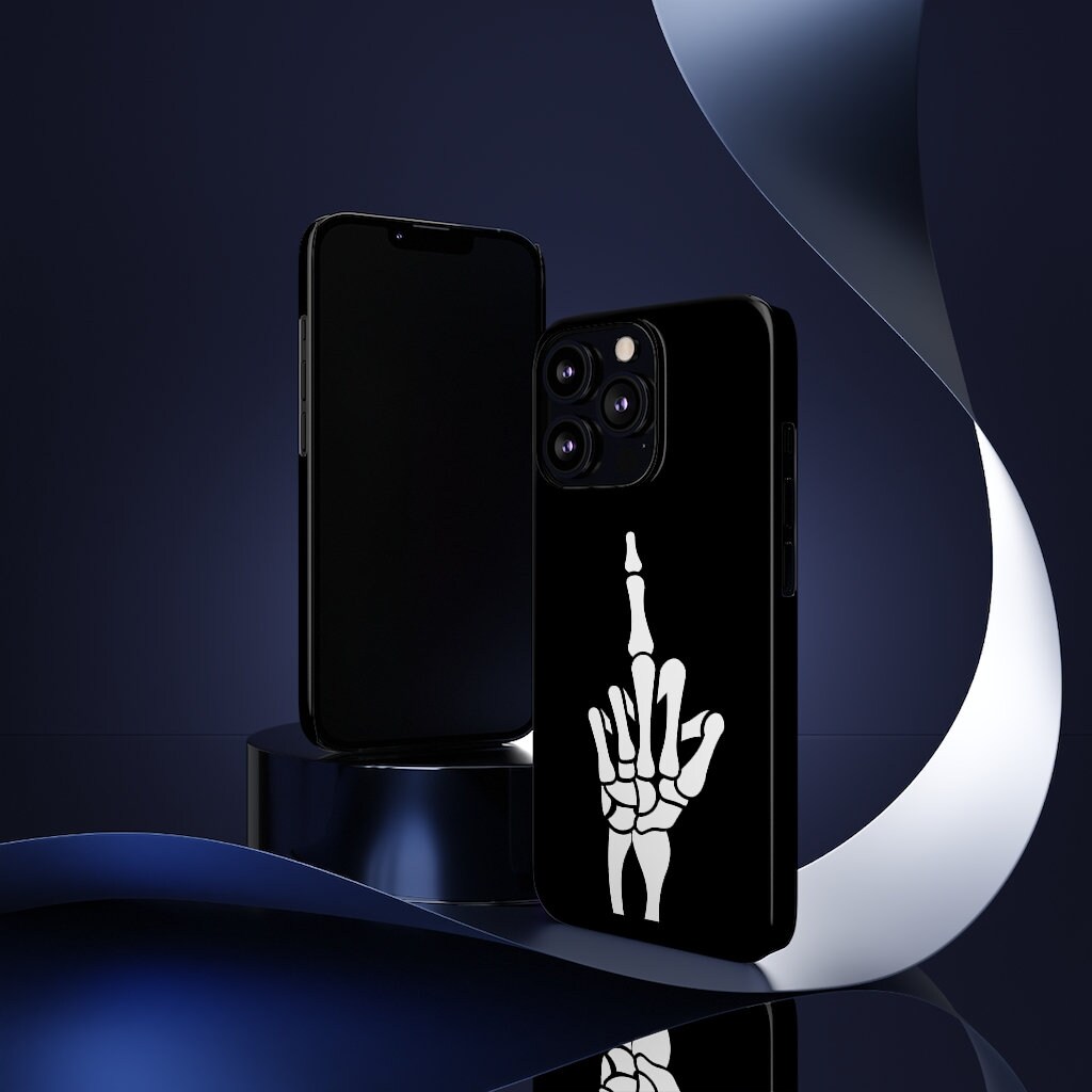 Skeleton Middle Finger iPhone Case / Funny Halloween iPhone Case 13 ...