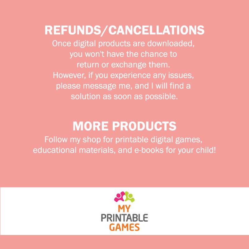 Printable Memory Game Set for Kids Download Print and Play - Etsy