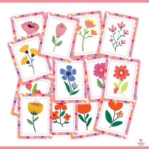 Printable Flowers Memory Game Set for Kids | Download, Print and Play ...