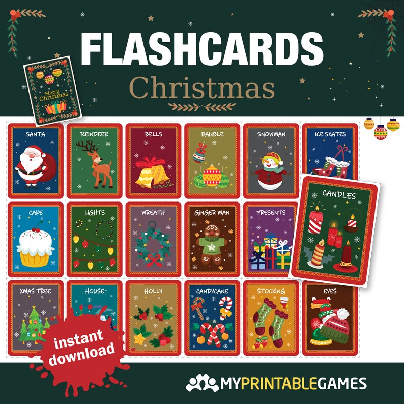 Printable Christmas Flashcards for Kids – Fun Holiday Learning Game ...