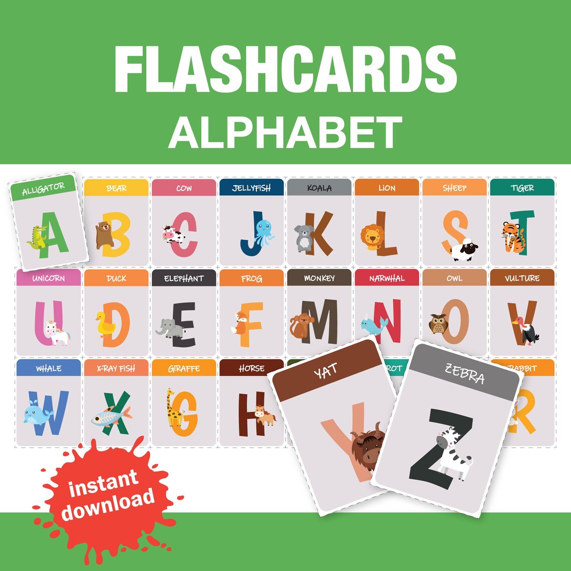 Alphabet Flashcards for Kids (printable) – Fun and Educational Learning ...