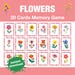 Flowers Memory Game Set for Kids | Download, Print and Play! - Etsy