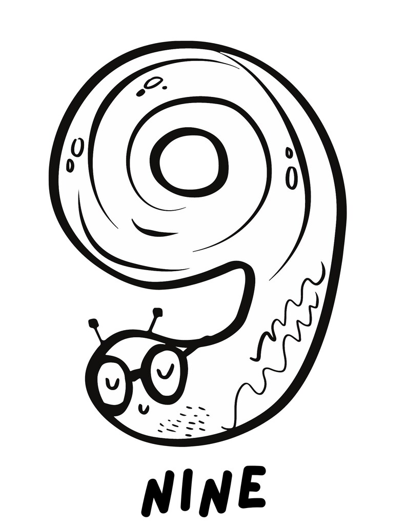 Preschool Coloring Book silly Numbers - Etsy