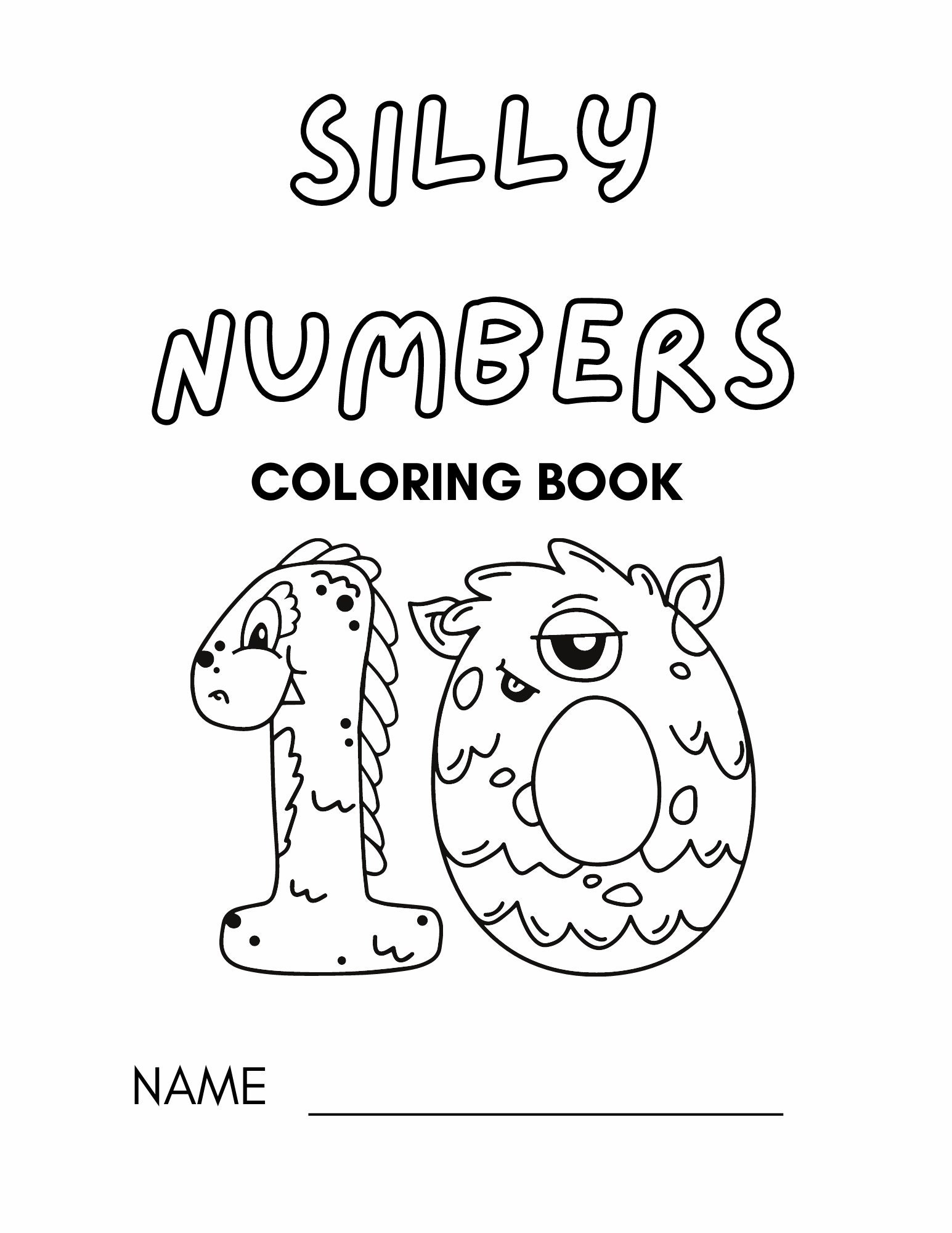 Preschool Coloring Book *silly Numbers* - Etsy