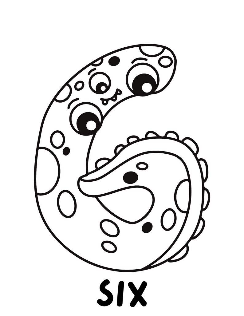 Preschool Coloring Book silly Numbers - Etsy