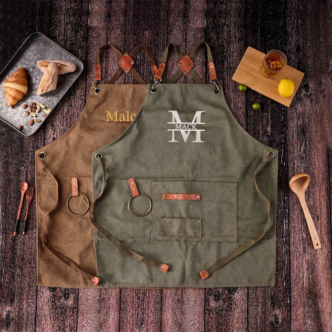 Bartender Apron, Custom Gift for Him, Personalized Bar Apron, Canvas ...