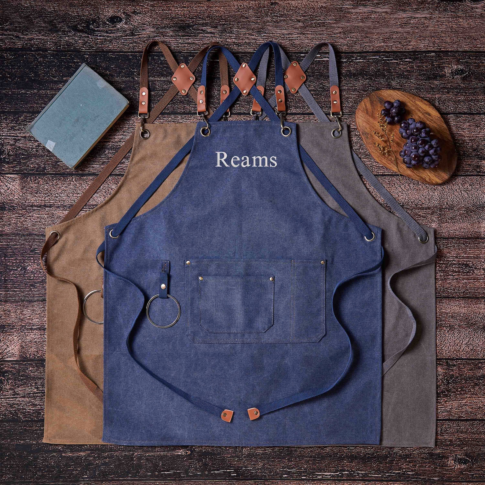 Personalized Bar Apron, Canvas Workshop Apron With Pockets, Custom Gift ...