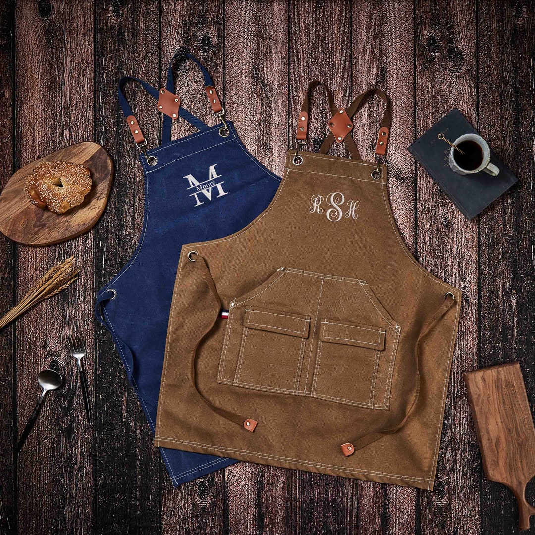 Personalized Canvas Apron, Custom Birthday Gift for Him, Bartender's ...