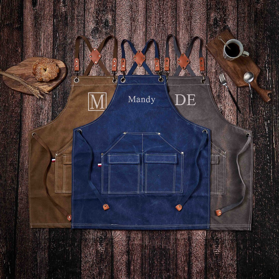 Canvas Workshop Apron With Pockets, Custom Gift for Him, Personalized ...