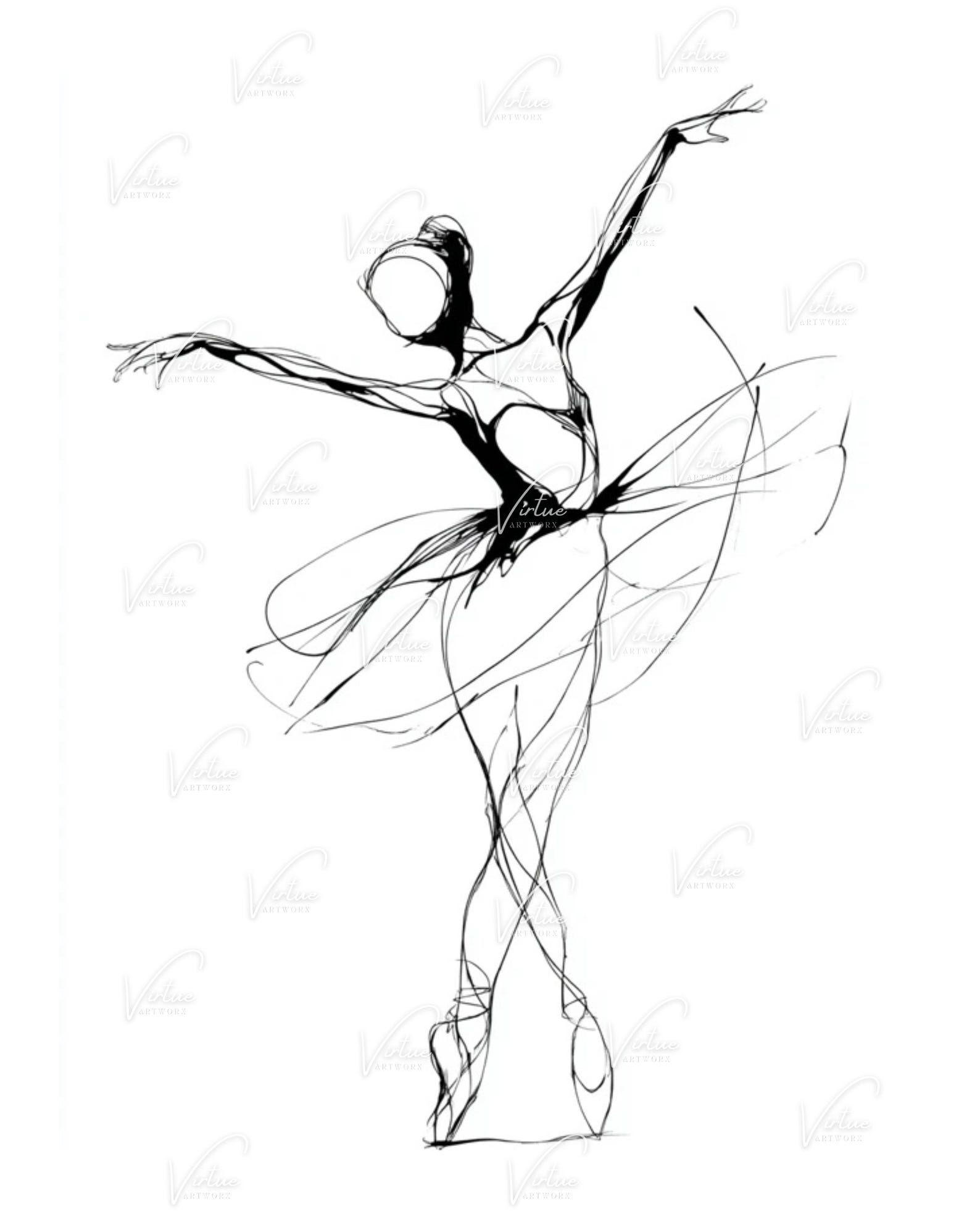 Ballerina Line Art Prints (set of 3) - Minimalist Ballet Drawing ...