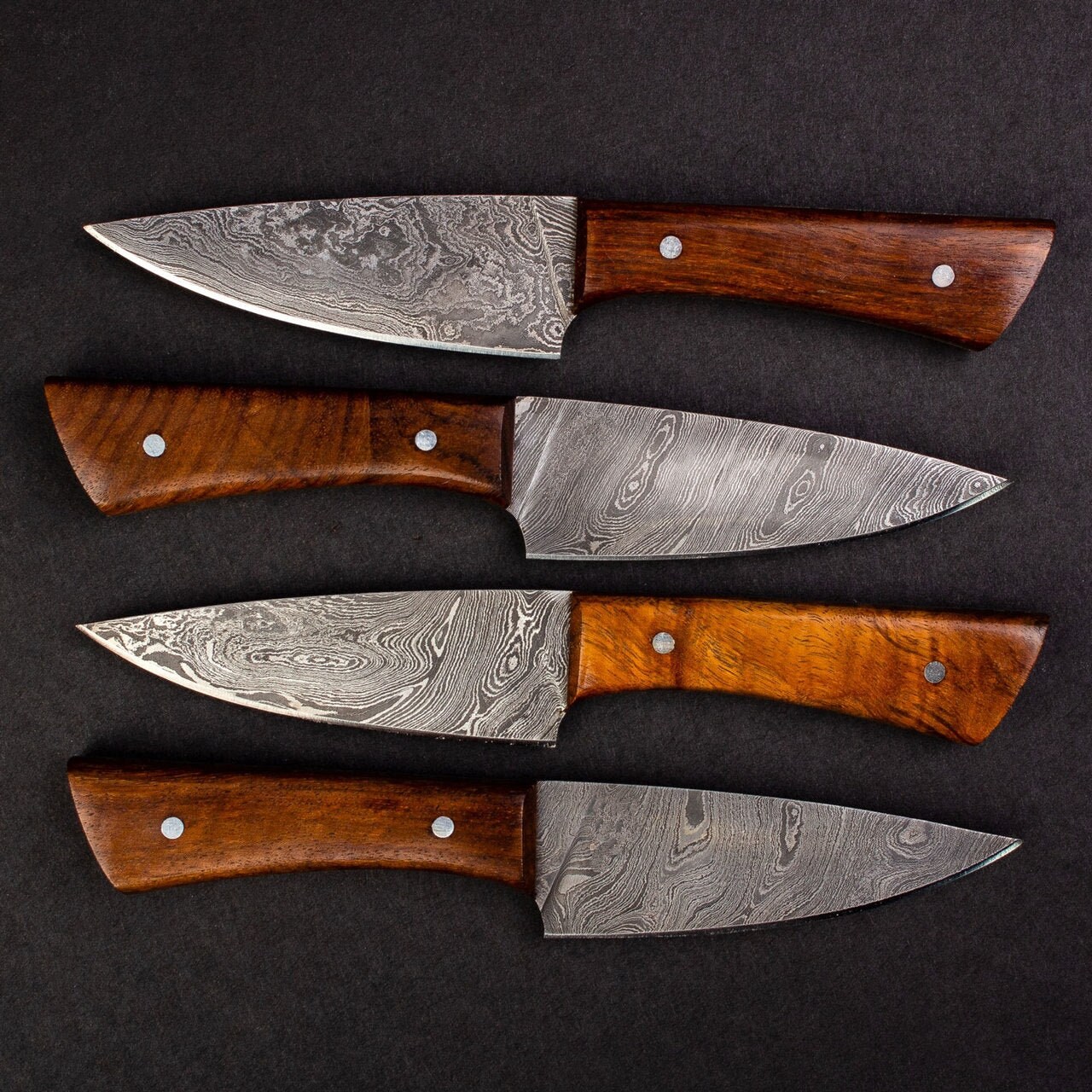 BBQ Steak Knives Set 4 Pcs,outdoor Steaks Knives, Damascus Steel ...