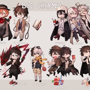 BSD Bungou Stray Dogs Glitter Keychains Acrylic: Osamu Dazai, Nakahara ...