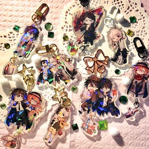 BSD Bungou Stray Dogs Glitter Keychains Acrylic: Osamu Dazai, Nakahara ...
