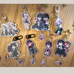 BSD Bungou Stray Dogs Glitter Keychains Acrylic: Osamu Dazai, Nakahara ...