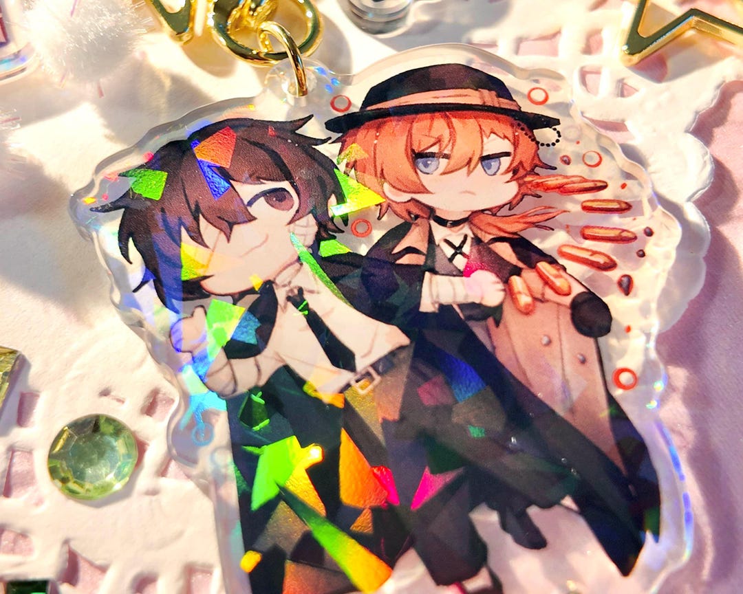 BSD Bungou Stray Dogs Glitter Keychains Acrylic: Osamu Dazai, Nakahara ...