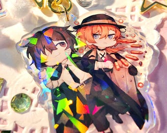 BSD Acrylic Keychains || Dazai & Chuuya || Soukoku - Etsy