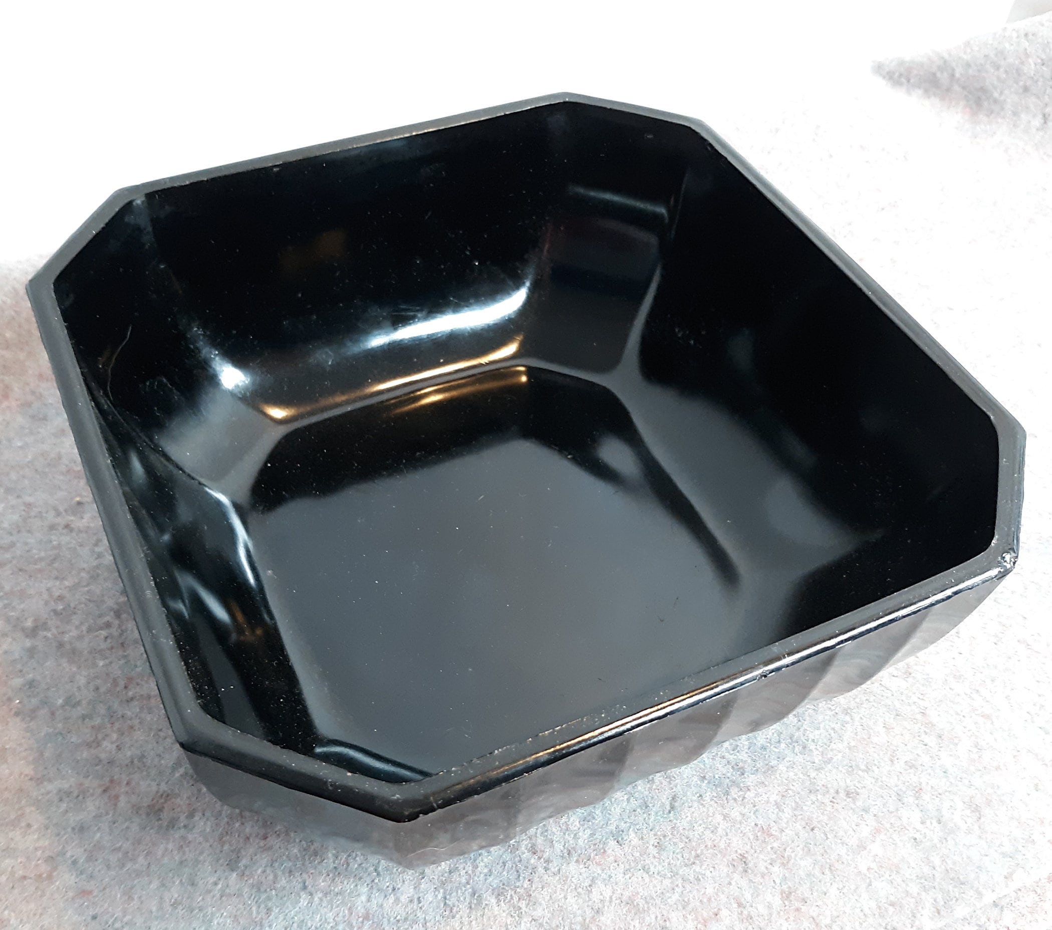 Black Depression Glass Square Bowl With Starburst Bottom - Etsy