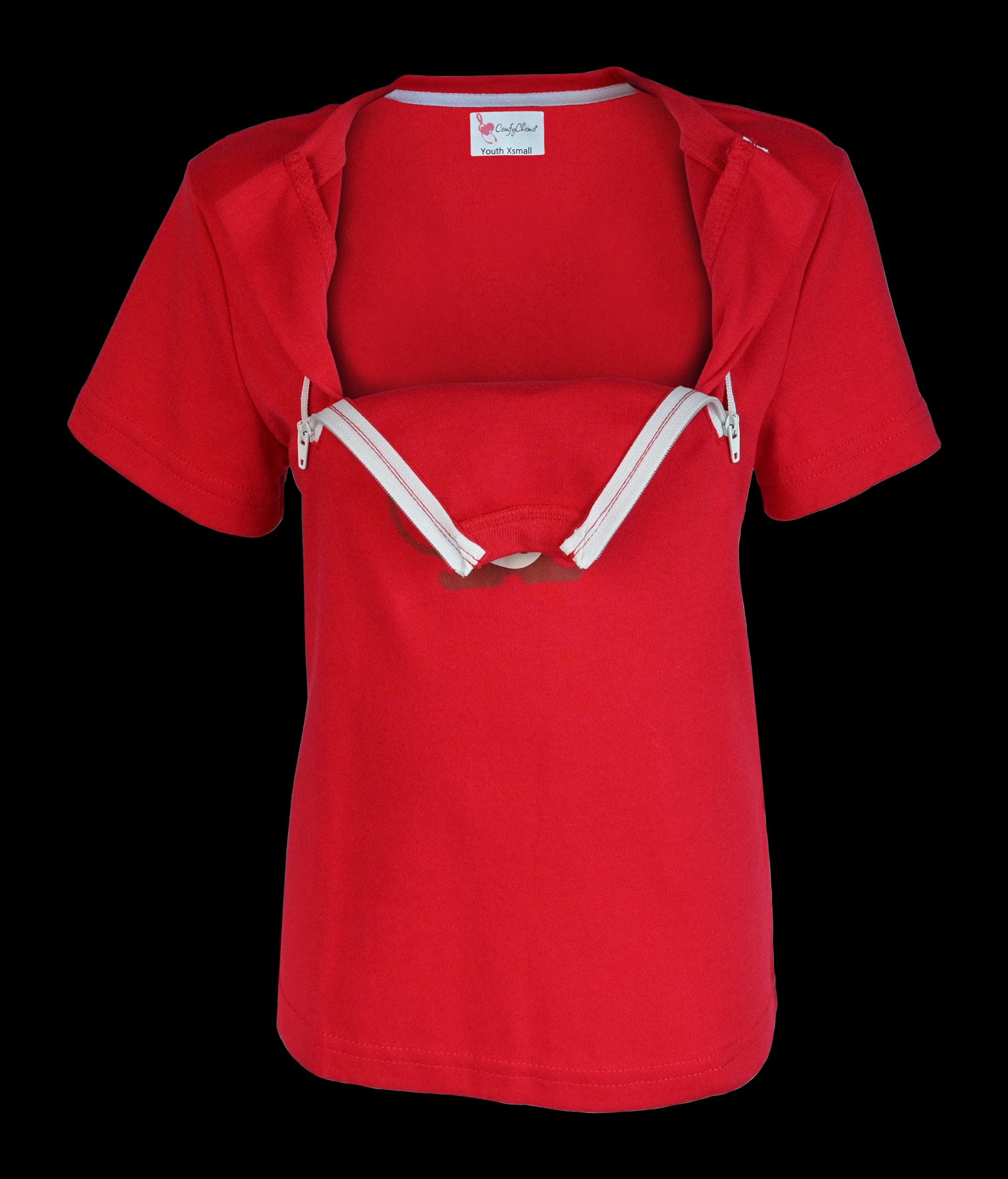 Youth Chest Port Access Comfychemo® Infusion Shirts in Solid Colors ...