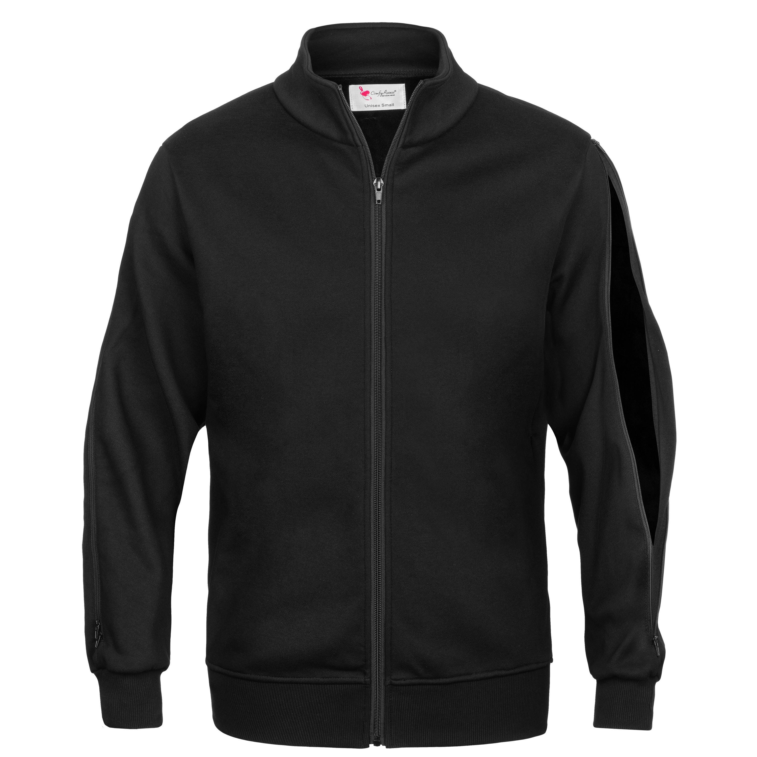 Arm Access Infusion Jacket With Two-way Arm Zippers - Unisex - Black - Etsy