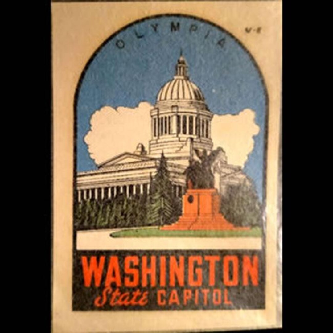 1950's / 60's Style Washington State Retro Souvenir Decal W/ Sleeve by ...