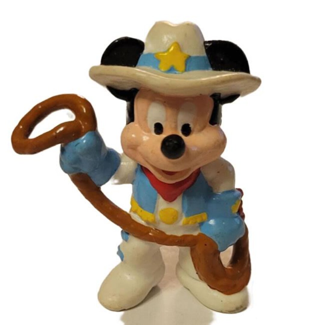 Mickey Mouse Cowboy With Lasso - 2.5 Inch Vintage Vinyl Figure - Etsy