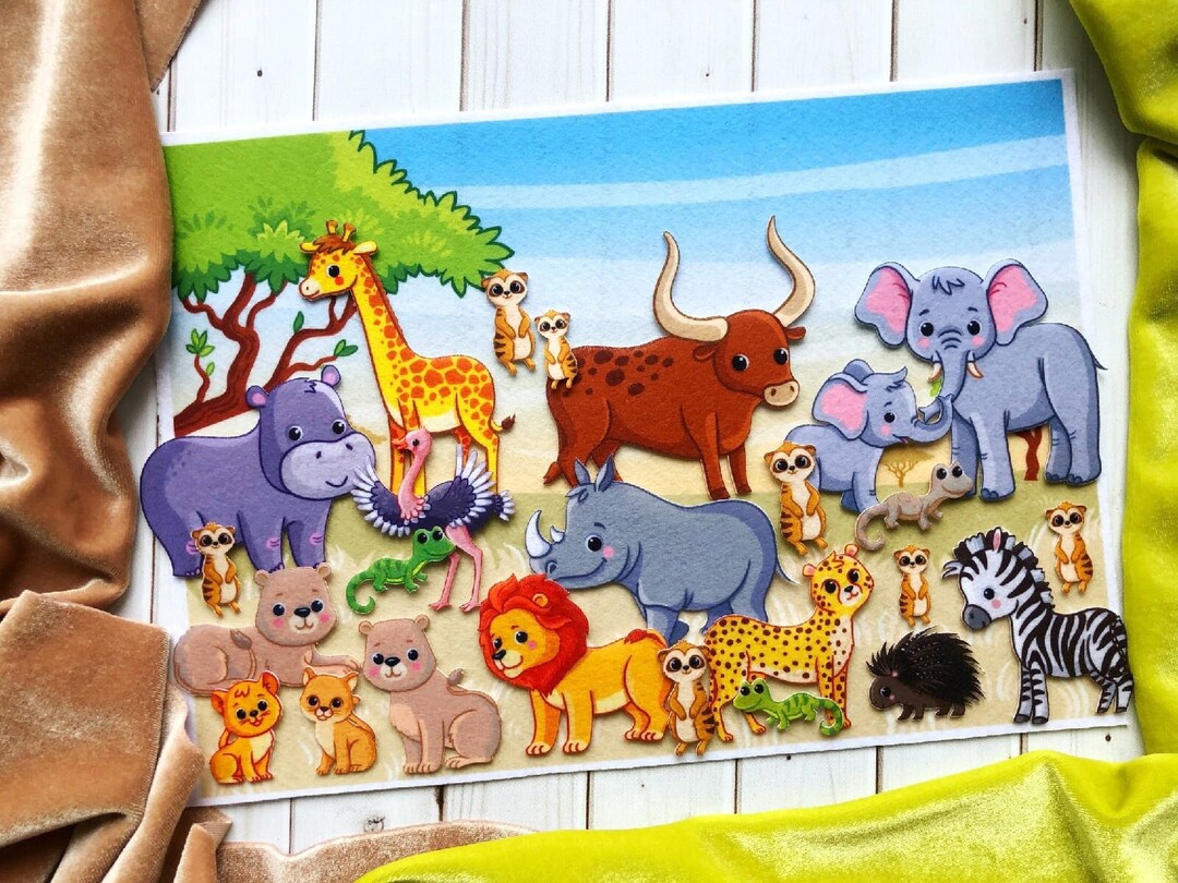 Developing Tablet, Set Animals of Africa,felt Board Story, Tactile Book ...