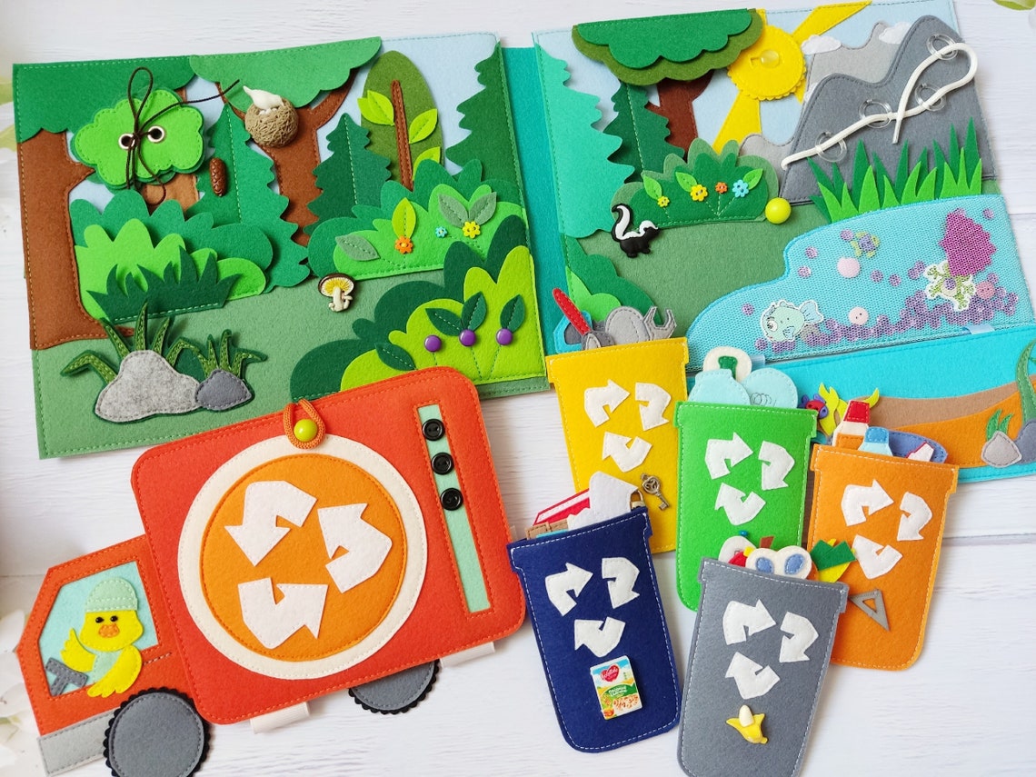 Teaching Children to Save Nature: How to Clean up Garbage, Felt Book ...