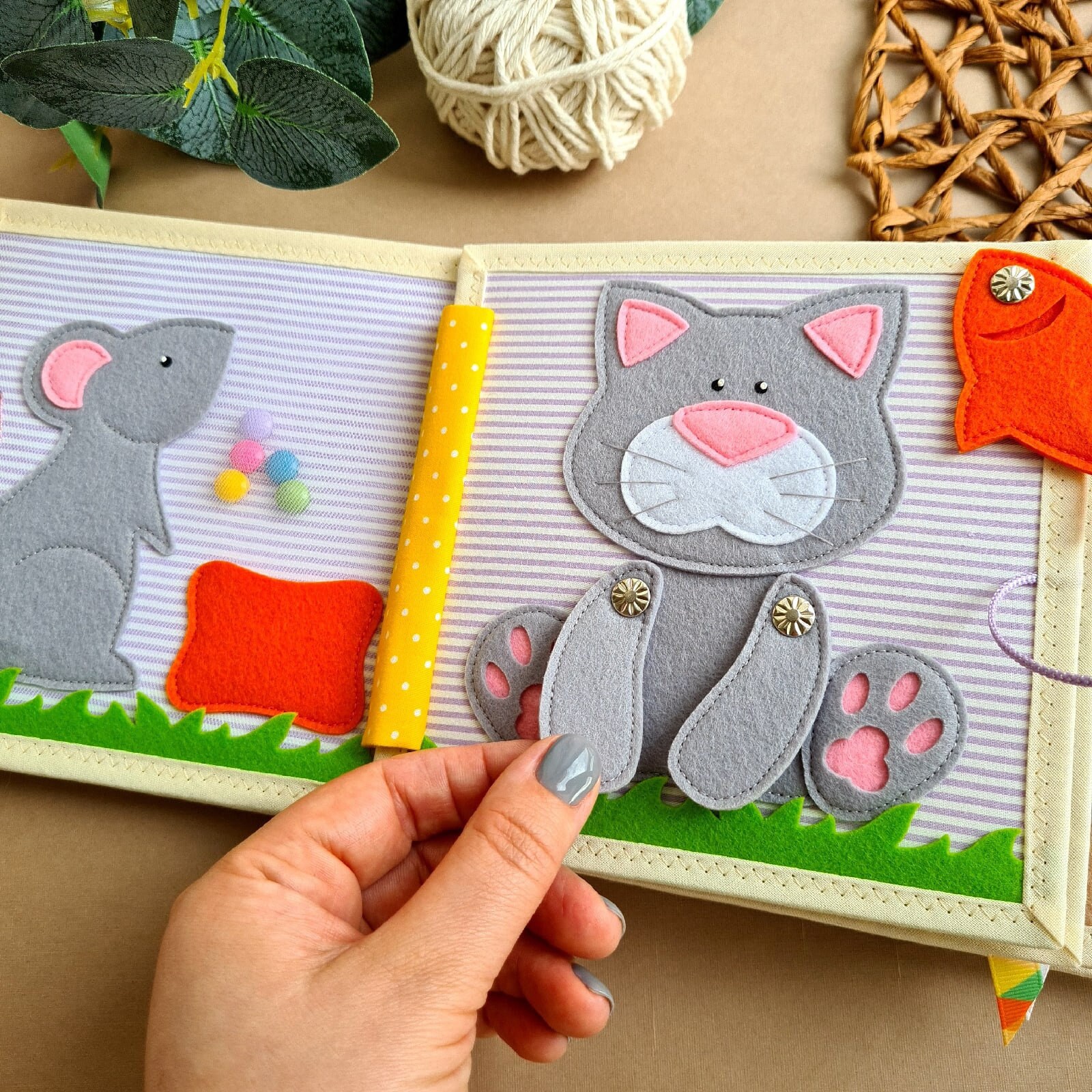 QUIET Book PDF Template Cat Catches Fish PDF Page Template - Etsy