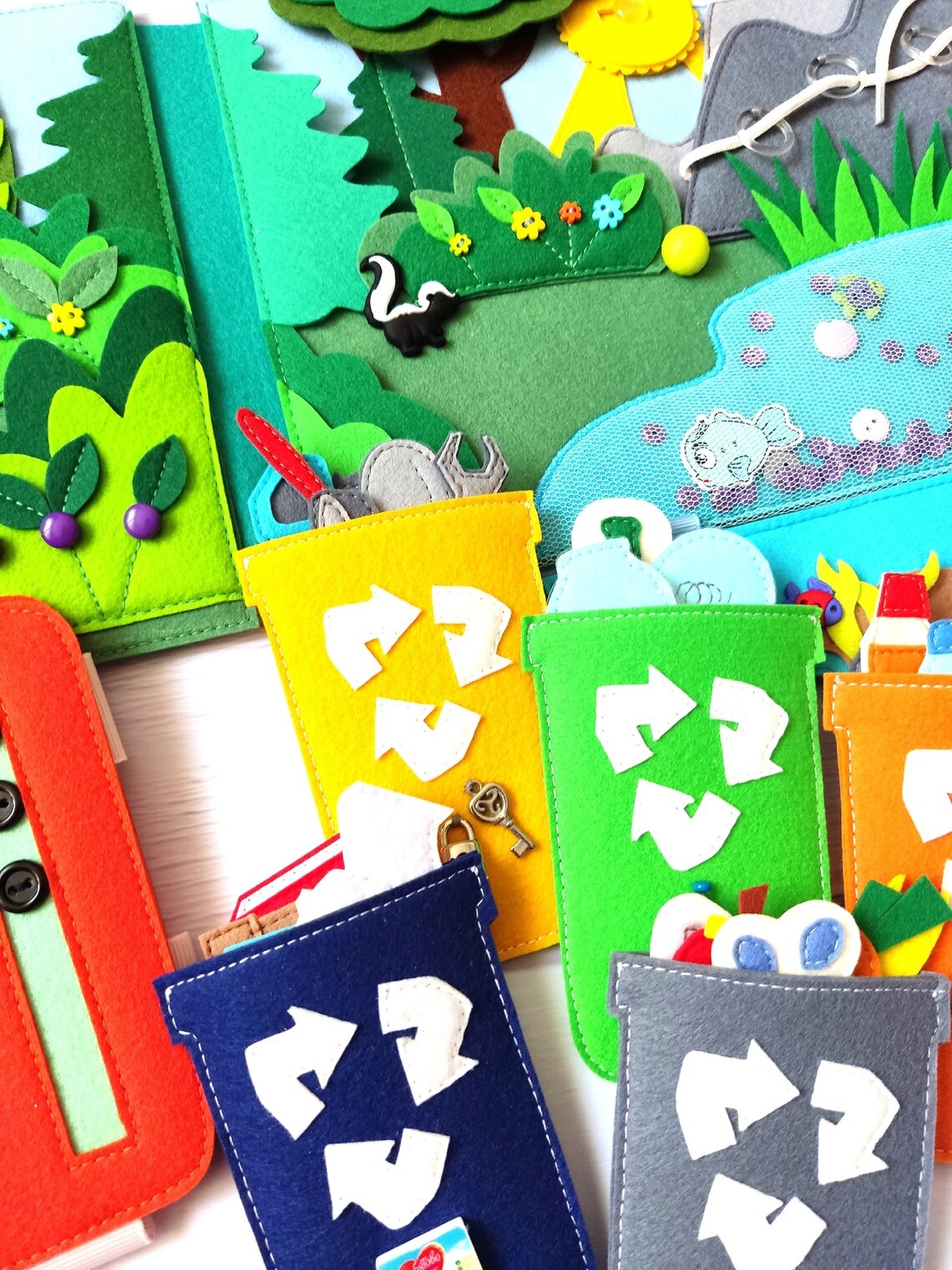 Teaching Children to Save Nature: How to Clean up Garbage, Felt Book ...