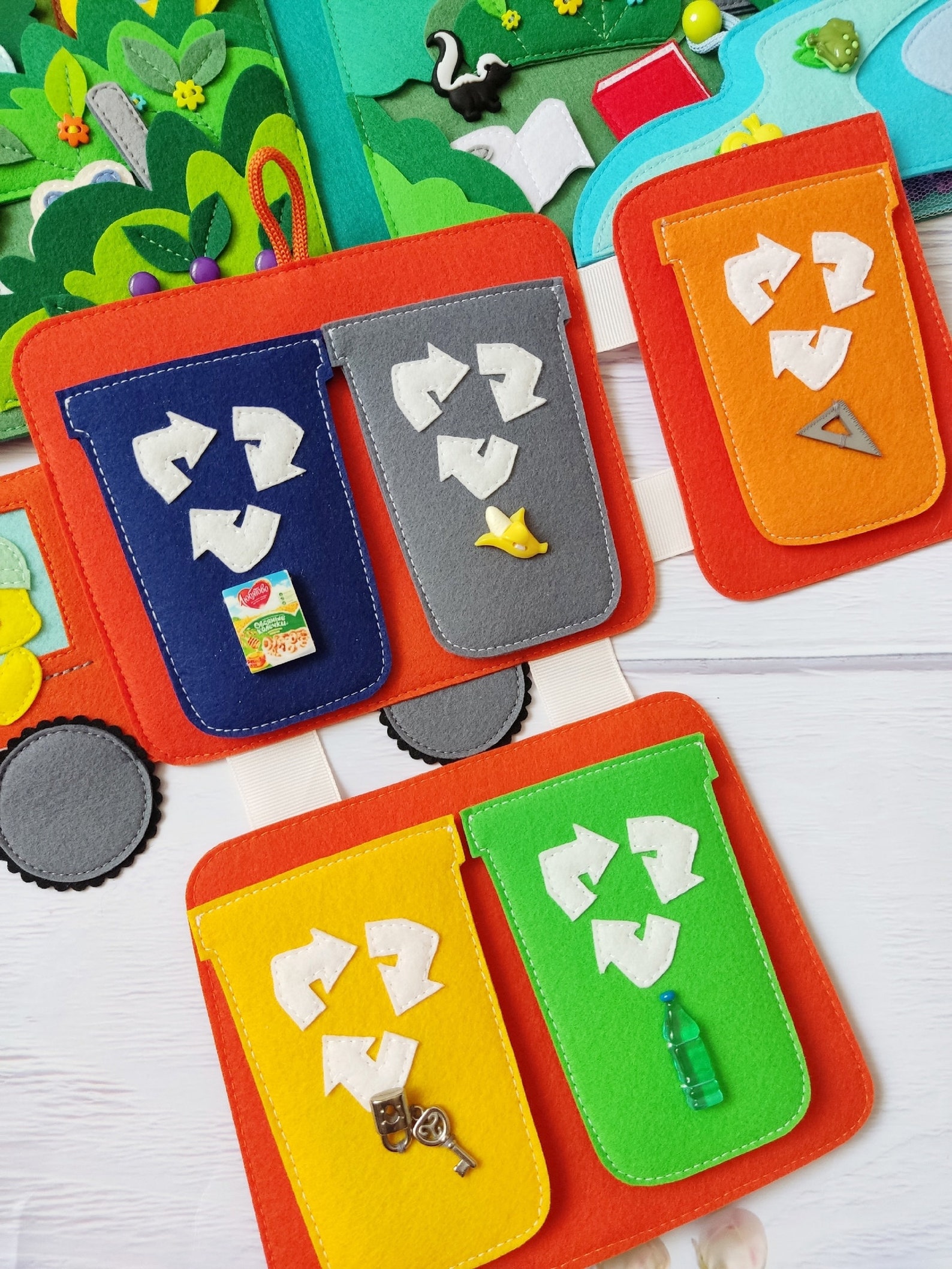 Teaching Children to Save Nature: How to Clean up Garbage, Felt Book ...