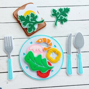 Play Food Set, Picnic Basket, Felt Food Breakfast, Felt Sandwich, Toy ...