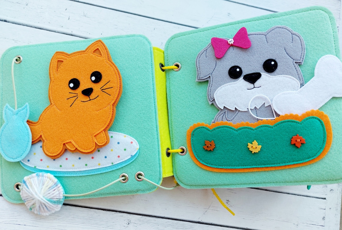 Fun and Educational Felt Book for Kids With Pets Finger Toys - Etsy