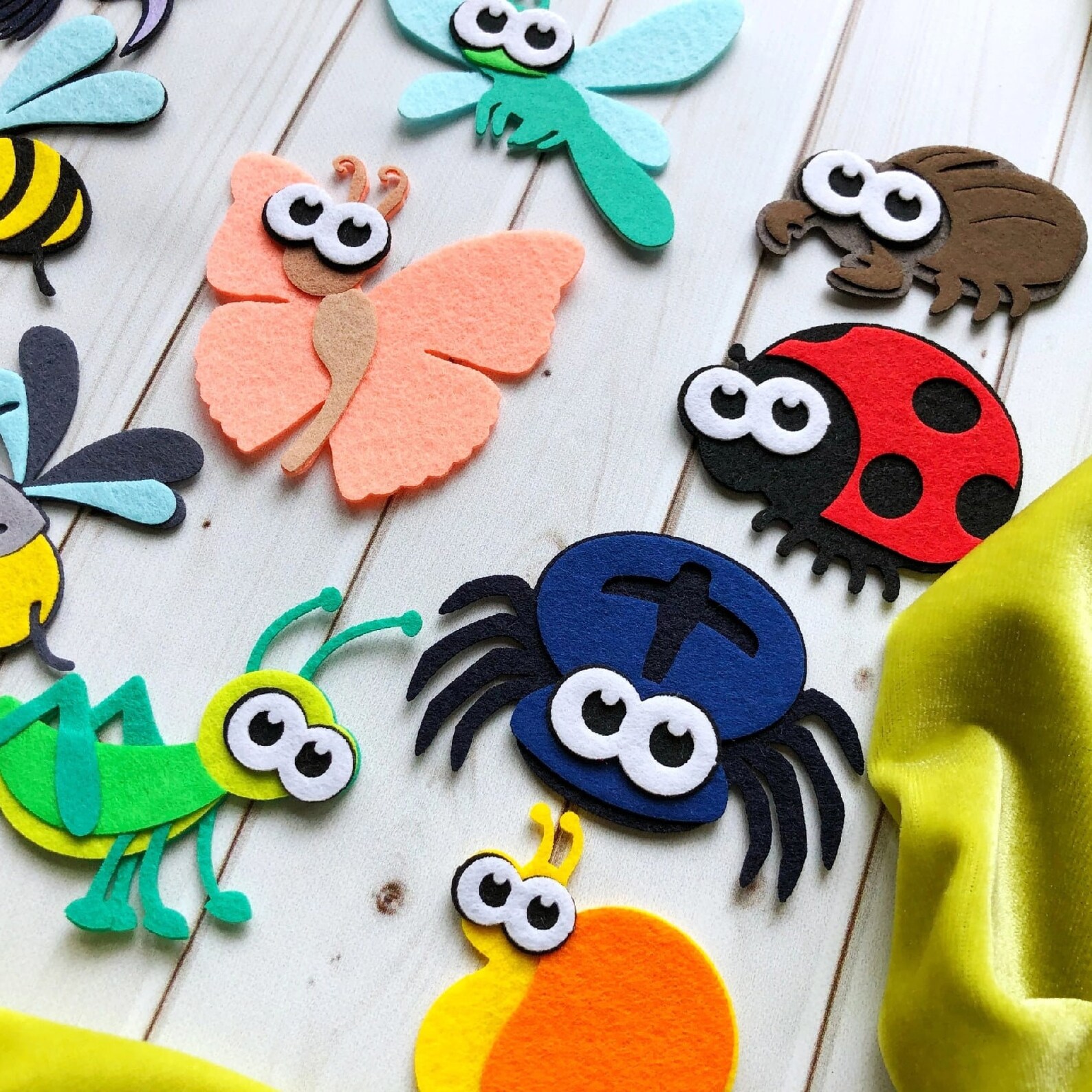 INSECTS Laser Cut Partsfelt Board Pattern Felt Needlework - Etsy