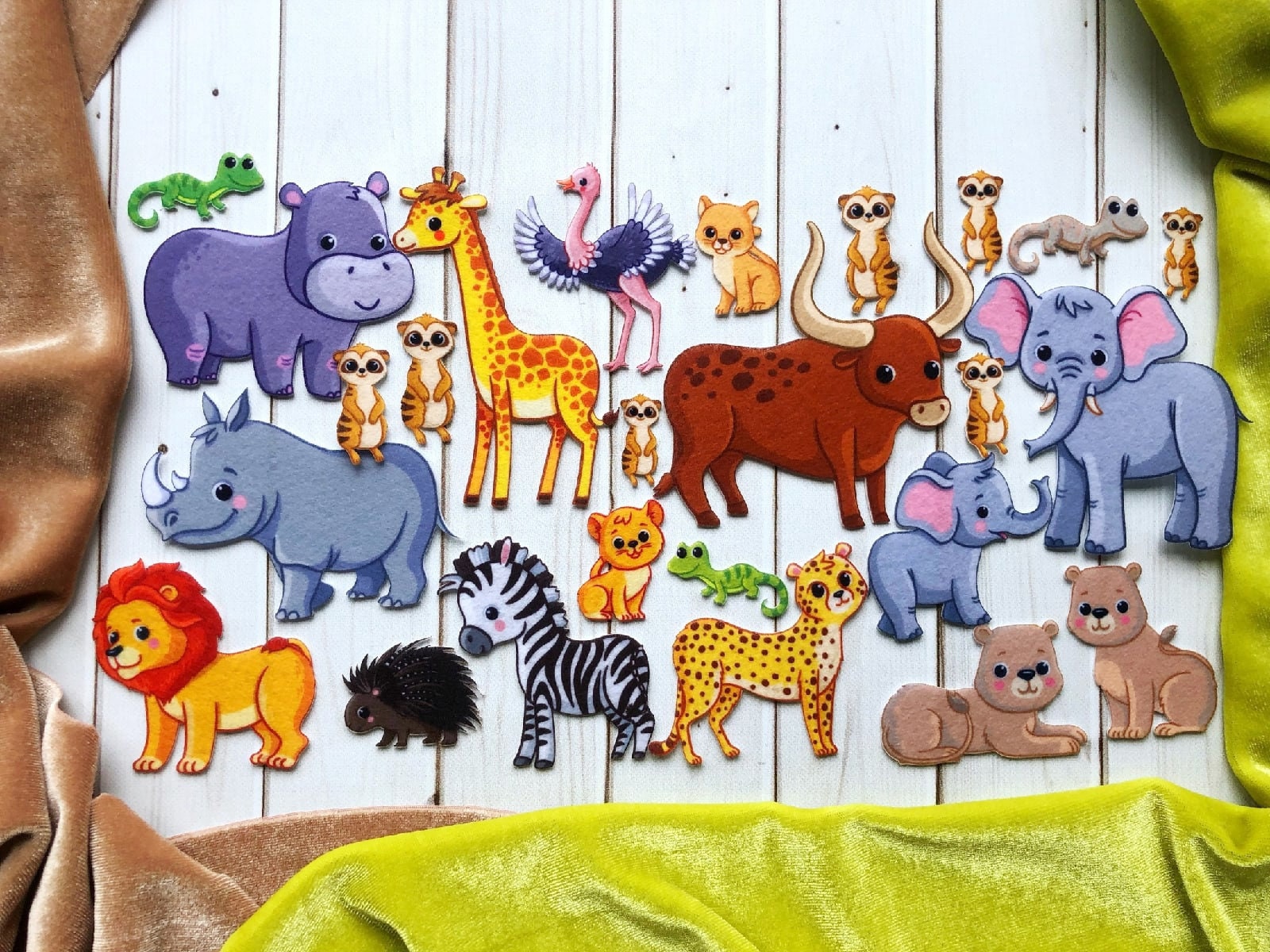 Developing Tablet, Set Animals of Africa,felt Board Story, Tactile Book ...