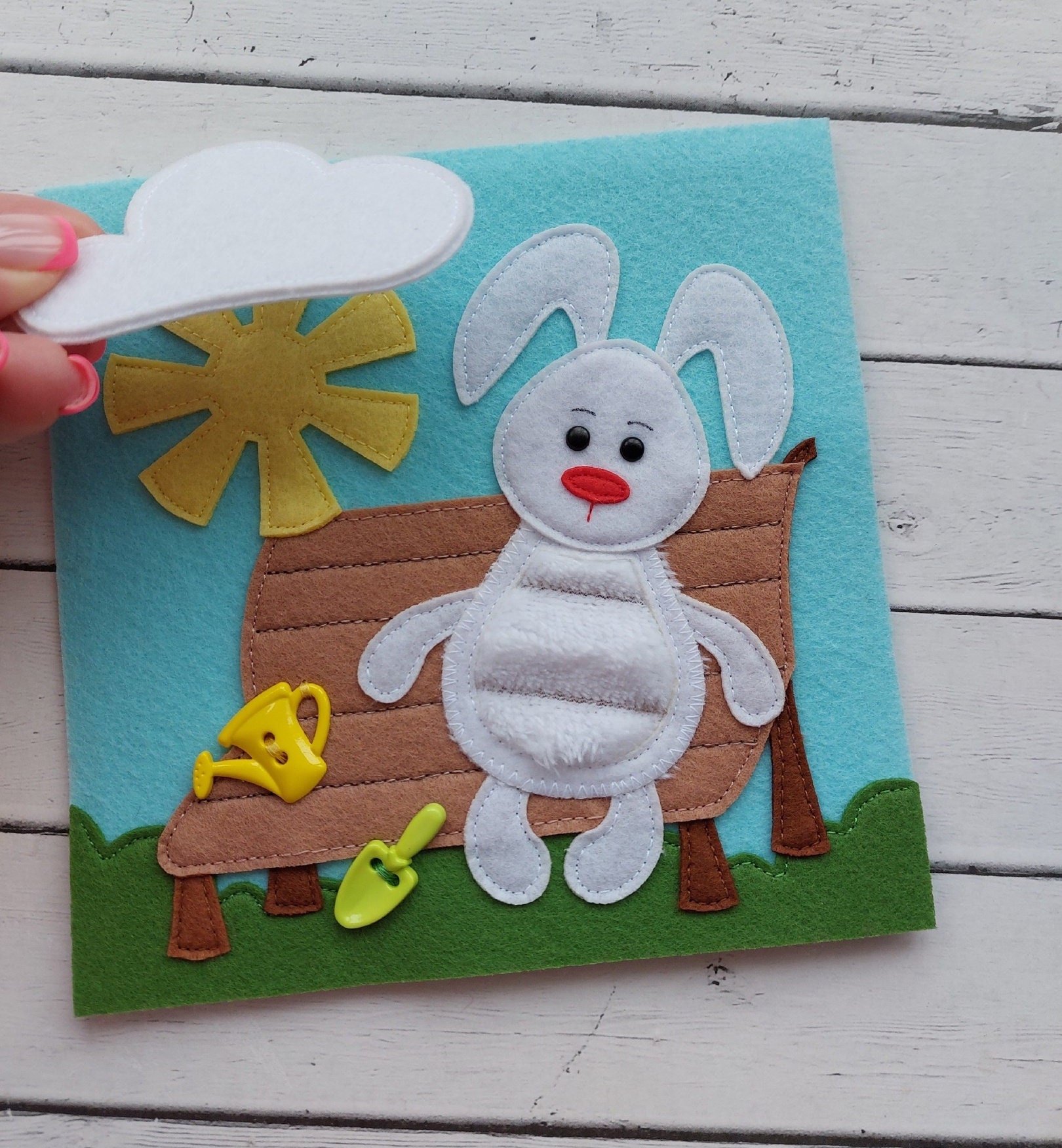 Felt Book, Montessori Educational Mini Book, First Tactile Book for ...