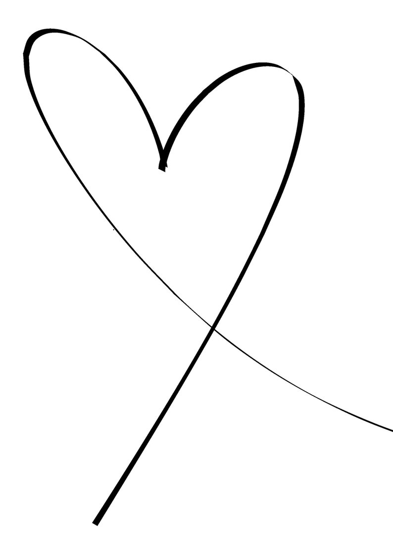 Hand Drawn Heart, Hand Lettered Heart, Heart SVG, Download, Print ...