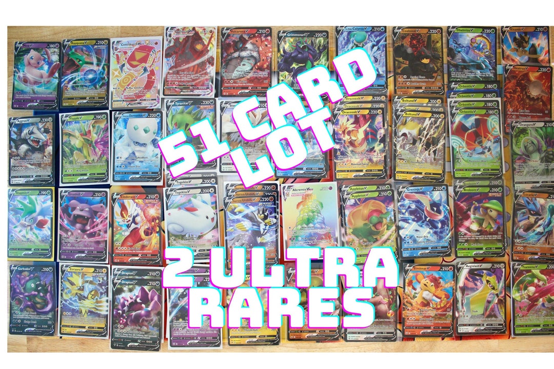 Pokemon Card Ultra Rare Mystery Pack 2 Guaranteed Ultra Rares Holo Rare ...