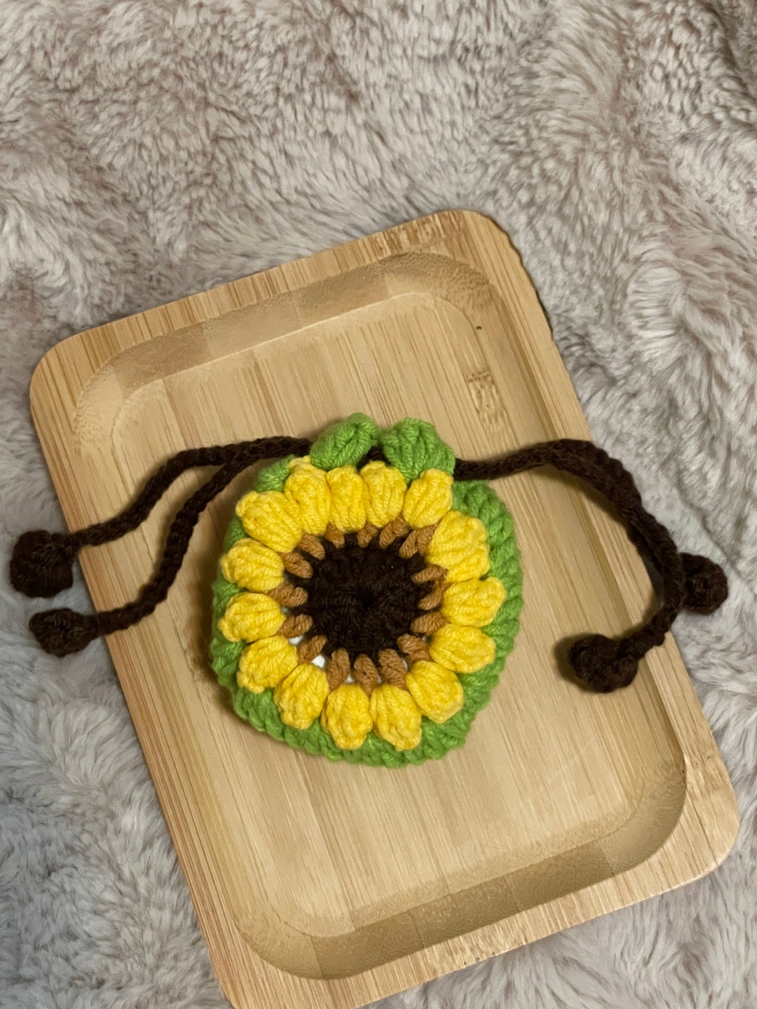 Handmade Crochet Sunflower Pattern Pouch/airpod Case - Etsy